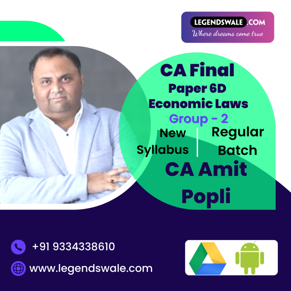 CA Final Elective Paper No. 6D Economic Laws Regular Batch By CA Amit ...